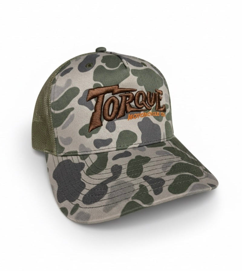 LOGO TRUCKER HAT | DUCK CAMO – TORQUE MOTORCYCLE CO.