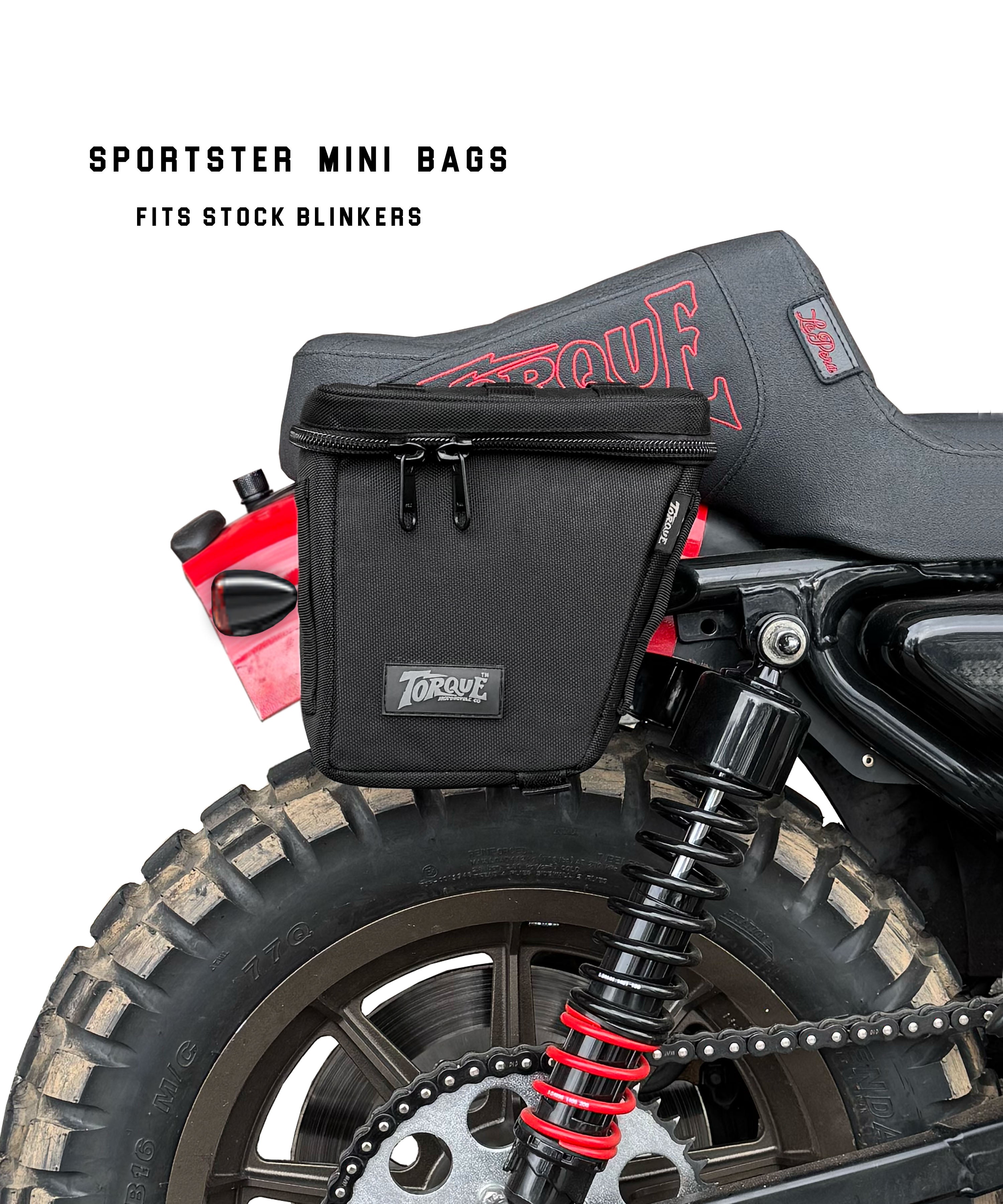 TORQUE SPORTSTER MINI SADDLE BAGS – TORQUE MOTORCYCLE CO.